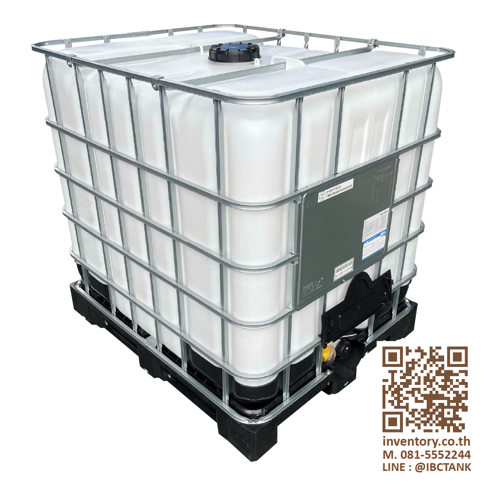 IBC 1000 Liter. ถัง 1000 ลิตร (พาเลทพลาสติก) ถังสีขาวใส (ถังบรรจุสาร ...